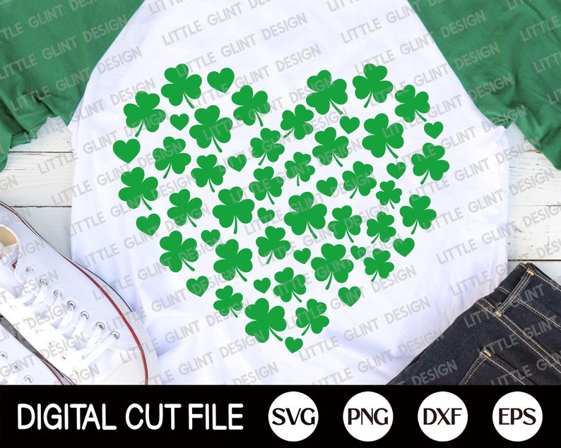 St Patricks Day Svg, Heart Shamrock Svg, Heart Clover Svg, Lucky Svg ...