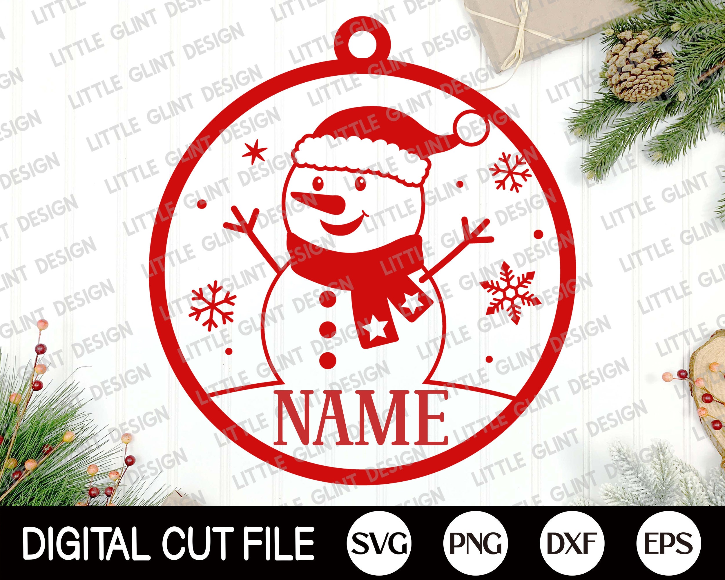 Snowman Monogram SVG Christmas Ornament SVG Christmas Svg - Etsy