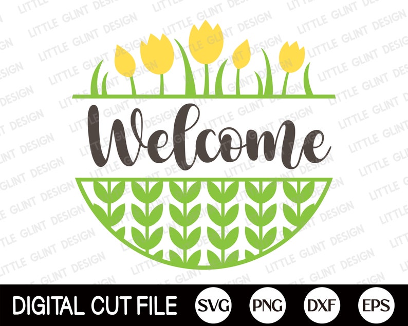 Spring Welcome Sign SVG Round Door Hanger SVG Spring Sign - Etsy