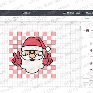 Checkered Peace Santa SVG, Retro Christmas Svg, Christmas Santa Png ...