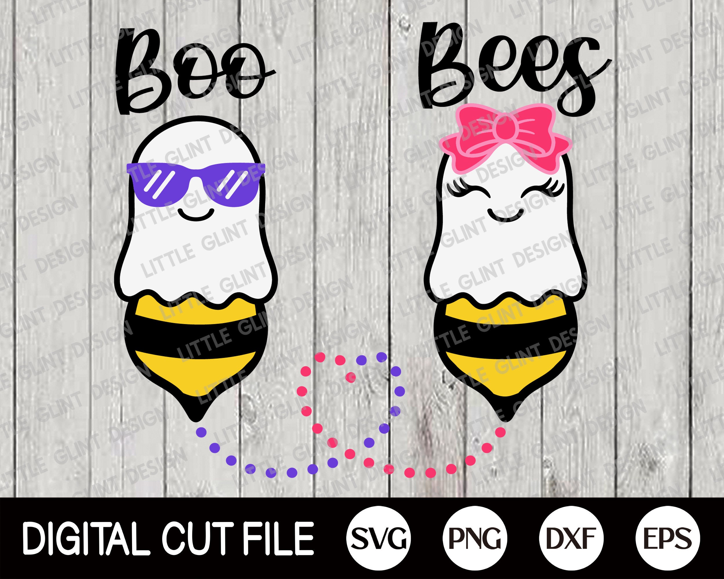 Halloween Svg Boo Bees Svg Boy and Girl Ghost Halloween - Etsy