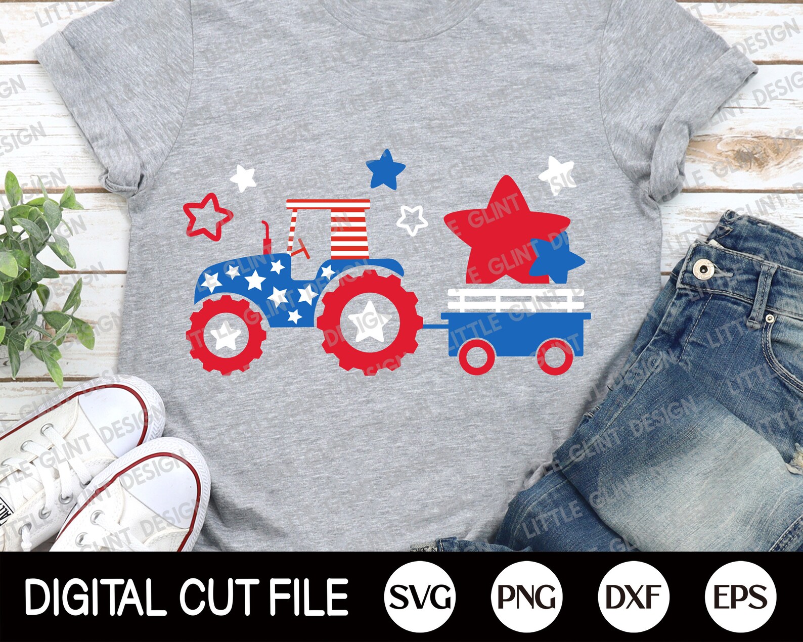 Fourth of July Svg Tractor Svg Independence day Memorial | Etsy