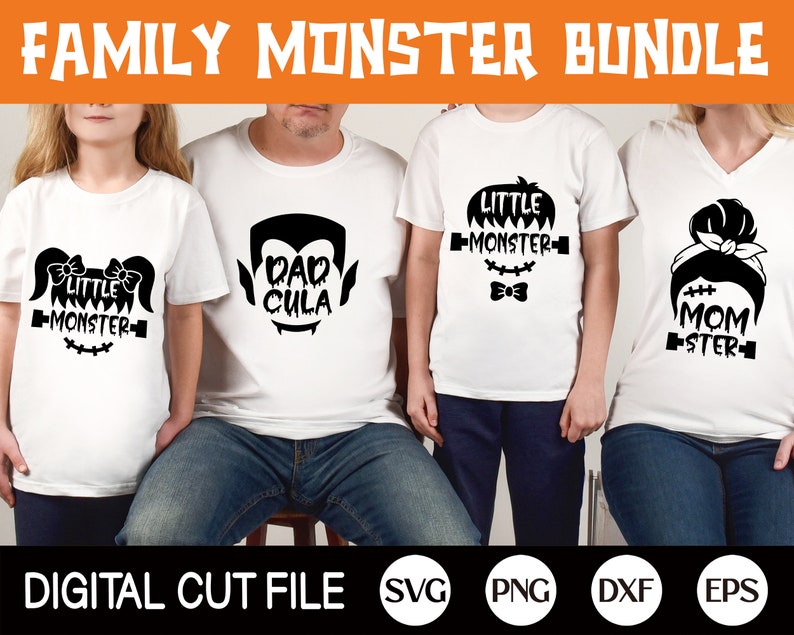 Monster Family Svg Bundle Halloween Svg Momster Svg Dadcula | Etsy