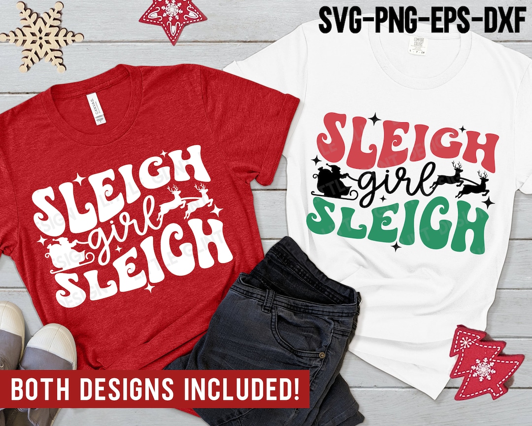 Sleigh Girl Sleigh SVG, Pink Christmas Svg, Holiday Png, Retro ...