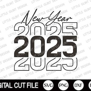 New Year SVG, 2025 Svg, New Year's Png, New Years Eve, Retro New Year ...