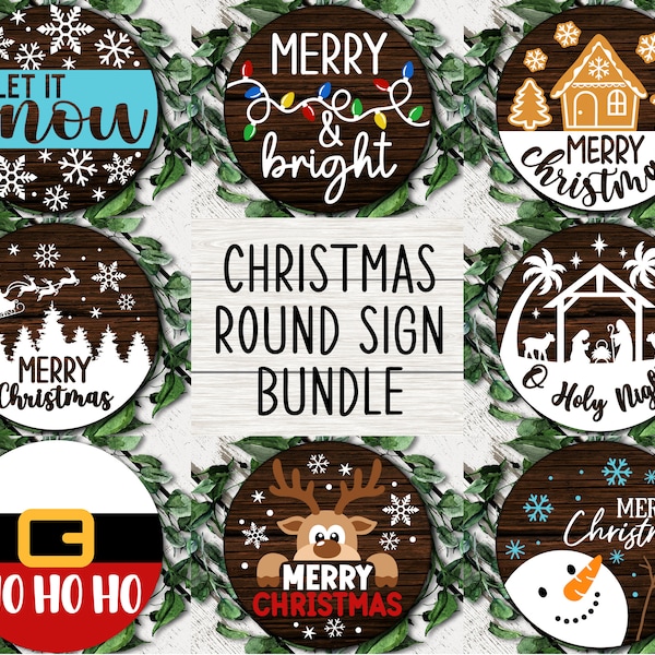 Round Christmas Sign - Etsy