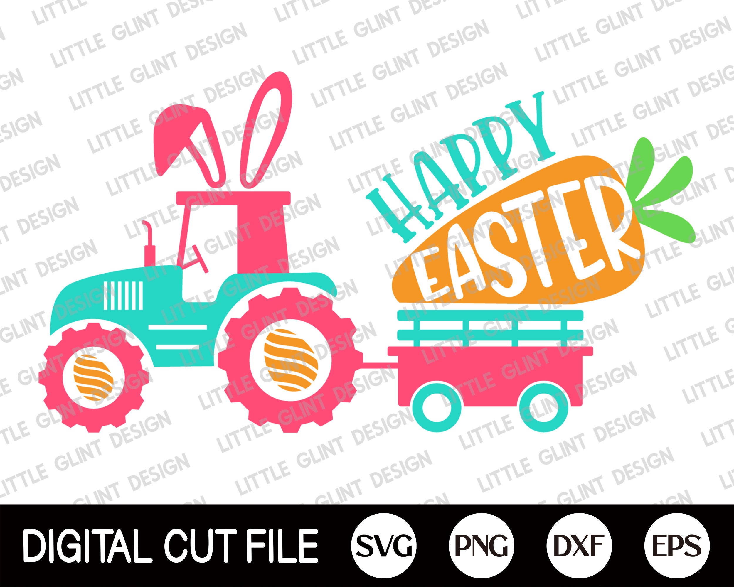Easter's Day Svg Easter Tractor Carrot Svg Easter Svg | Etsy