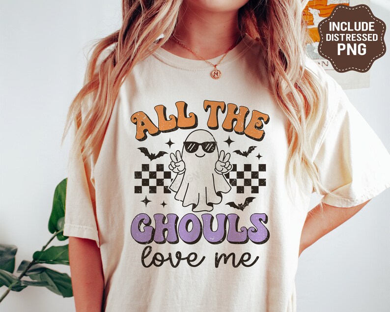 All the Ghouls Love Me SVG, Halloween Svg, Boy Ghost Png, Retro ...