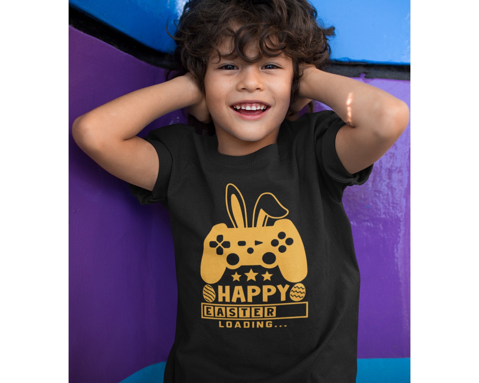 Happy Easter Loading SVG Easter SVG Boy Bunny Ears Game - Etsy