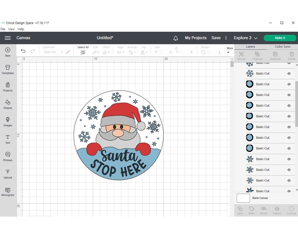 Santa Door Hanger SVG, Christmas Welcome Sign SVG, Santa Stop Here Svg ...