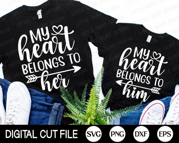 My Heart Belongs to Her SVG Valentine Couple SVG - Etsy