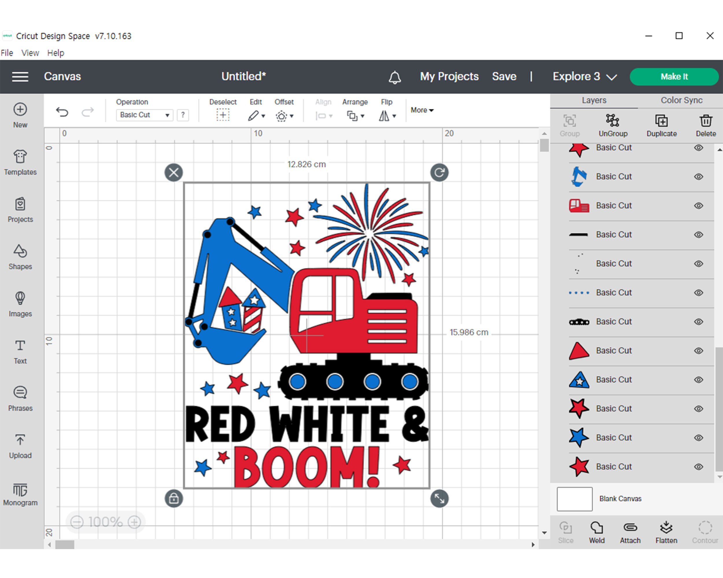 Red White and Boom SVG 4th of July Svg Excavator Svg - Etsy