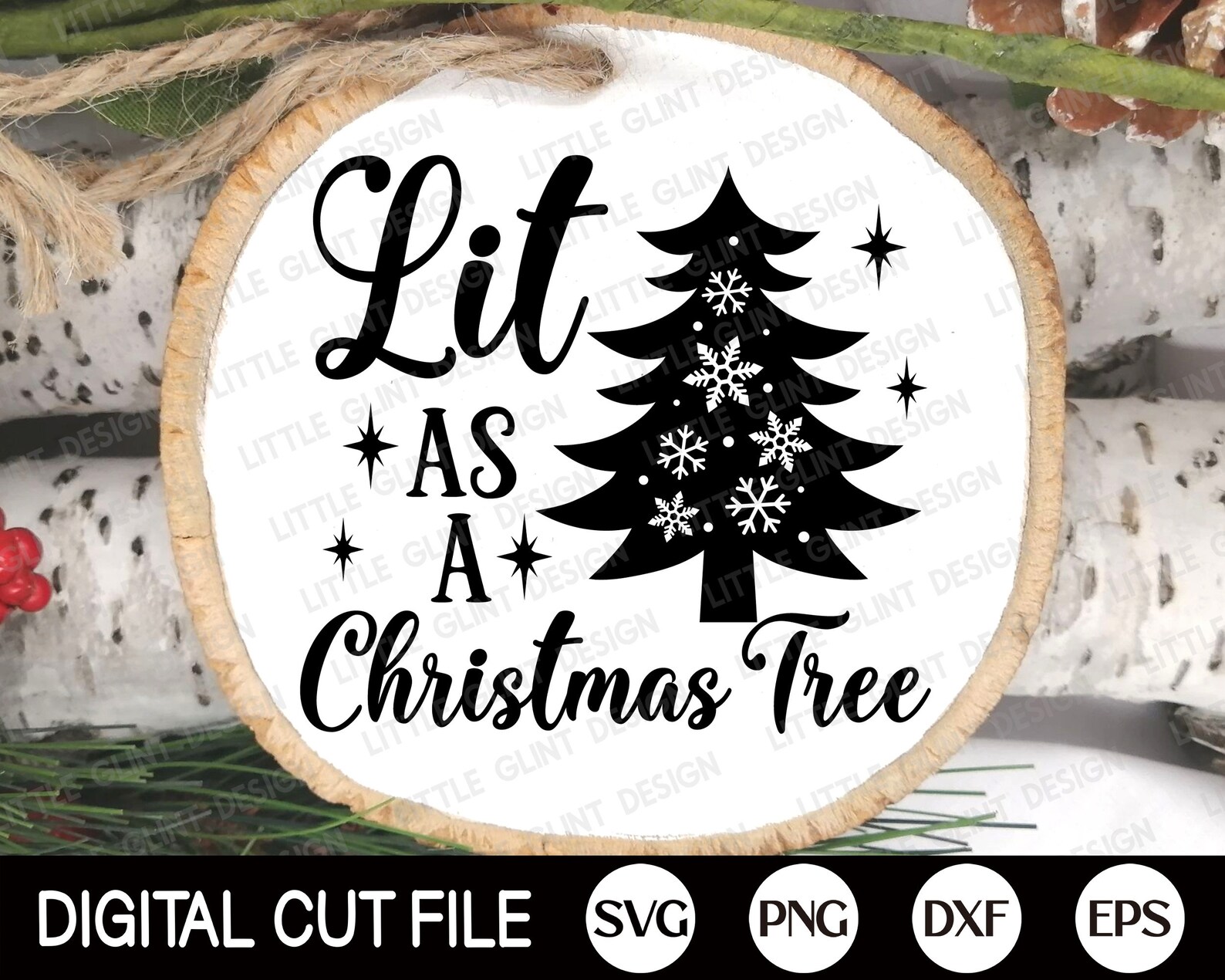 Funny Christmas Ornament SVG, LIT as a Christmas Tree, Silly Christmas ...