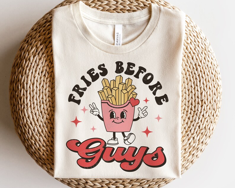 Fries Before Guys SVG Valentine SVG Retro Valentines Day - Etsy
