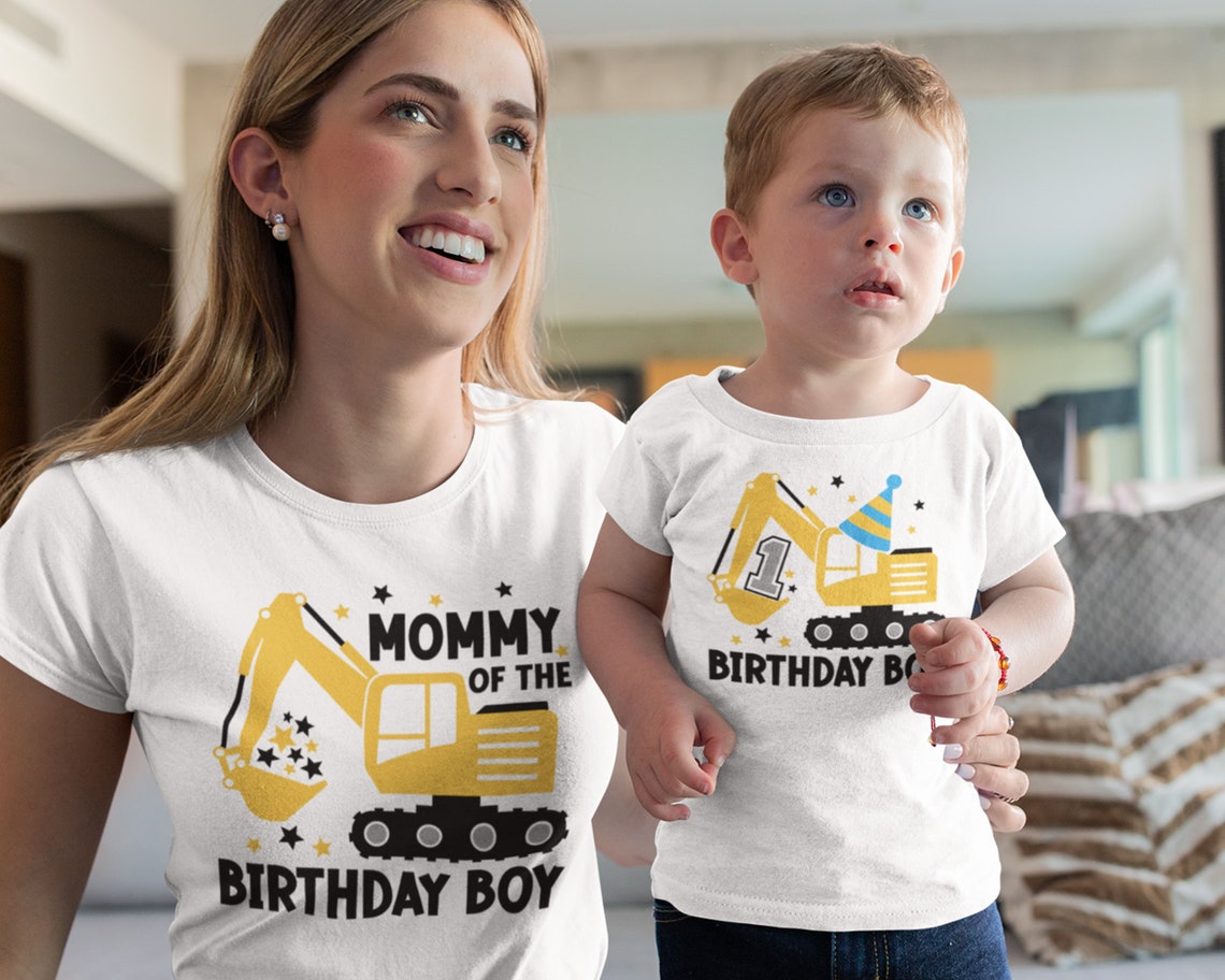 Excavator Birthday Boys SVG, Family Bundle Svg, Construction Svg, Kids ...