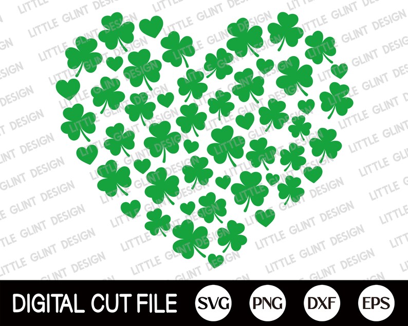 St Patricks Day Svg, Heart Shamrock Svg, Heart Clover Svg, Lucky Svg ...