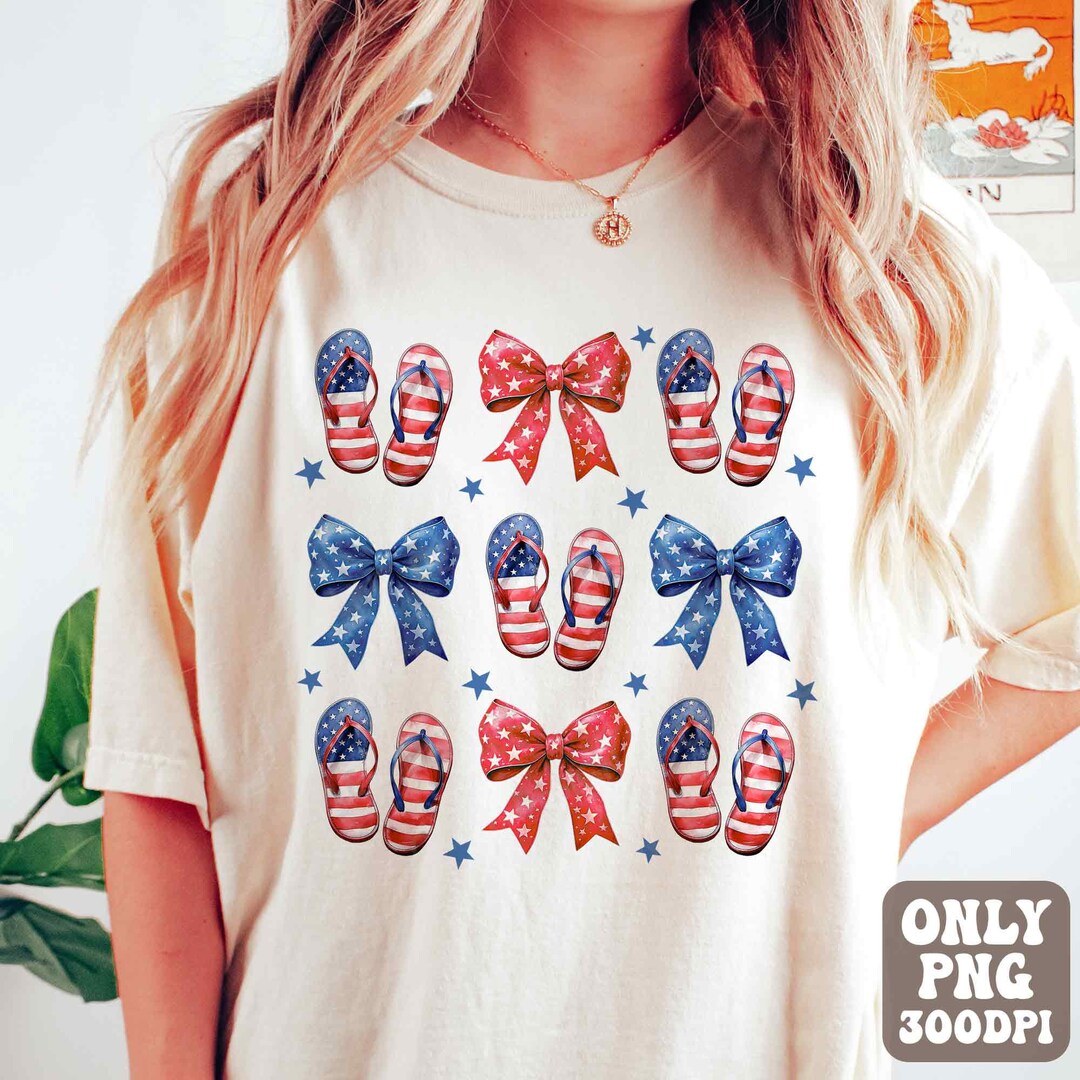 4th of July Flip Flop PNG, Trendy 4th of July Png, Summer Beach Png ...