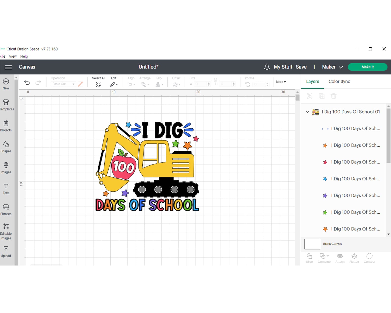 I Dig 100 Days of School SVG, 100 Days SVG, School Excavator Png ...