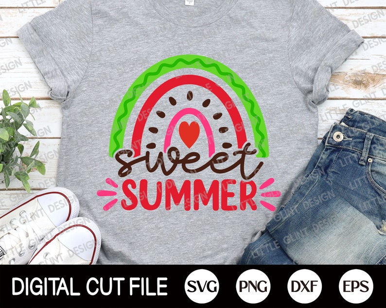 Sweet Summer Svg Summer Svg Rainbow Watermelon Beach Cut - Etsy