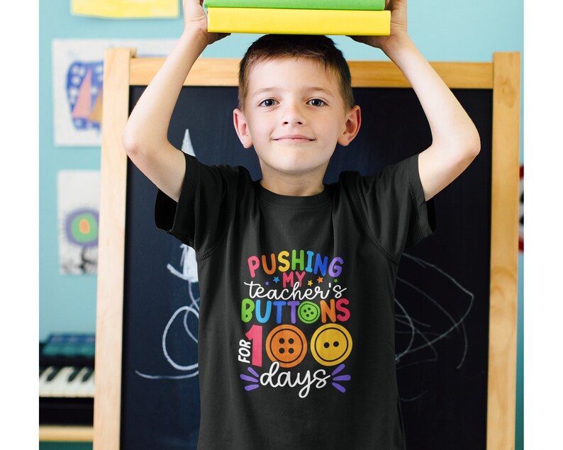 Pushing My Teacher's Buttons for 100 Days of School SVG - Etsy