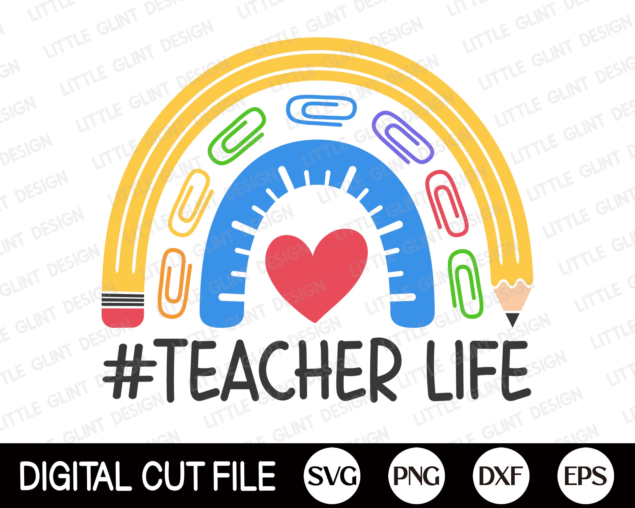 Teacher Life SVG Funny Teacher Svg School Rainbow Svg Kids - Etsy