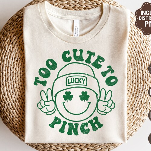 St Patricks Day Retro Clover Smiley Svg Png Lucky Svg St Etsy