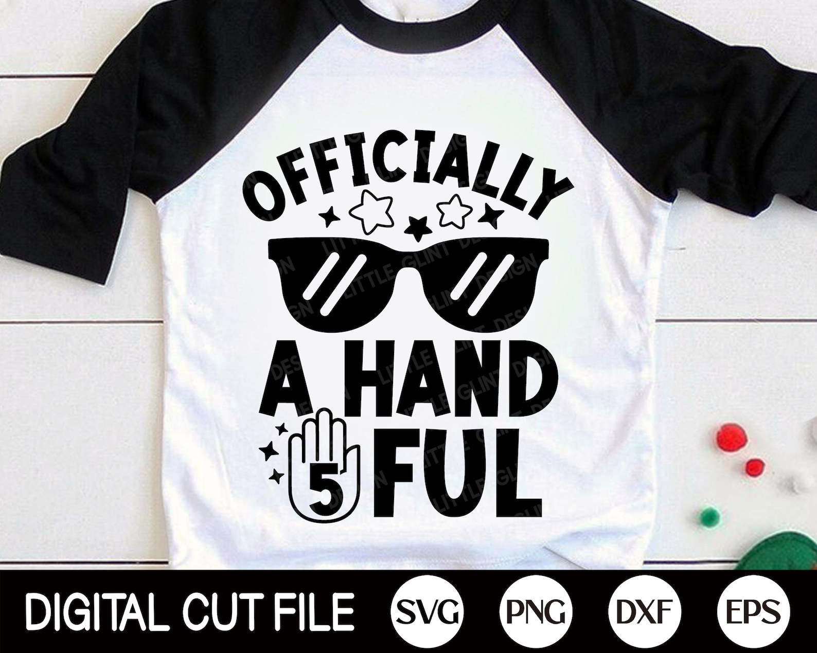 Officially a Handful Svg Fifth Birthday Svg 5th Birthday - Etsy