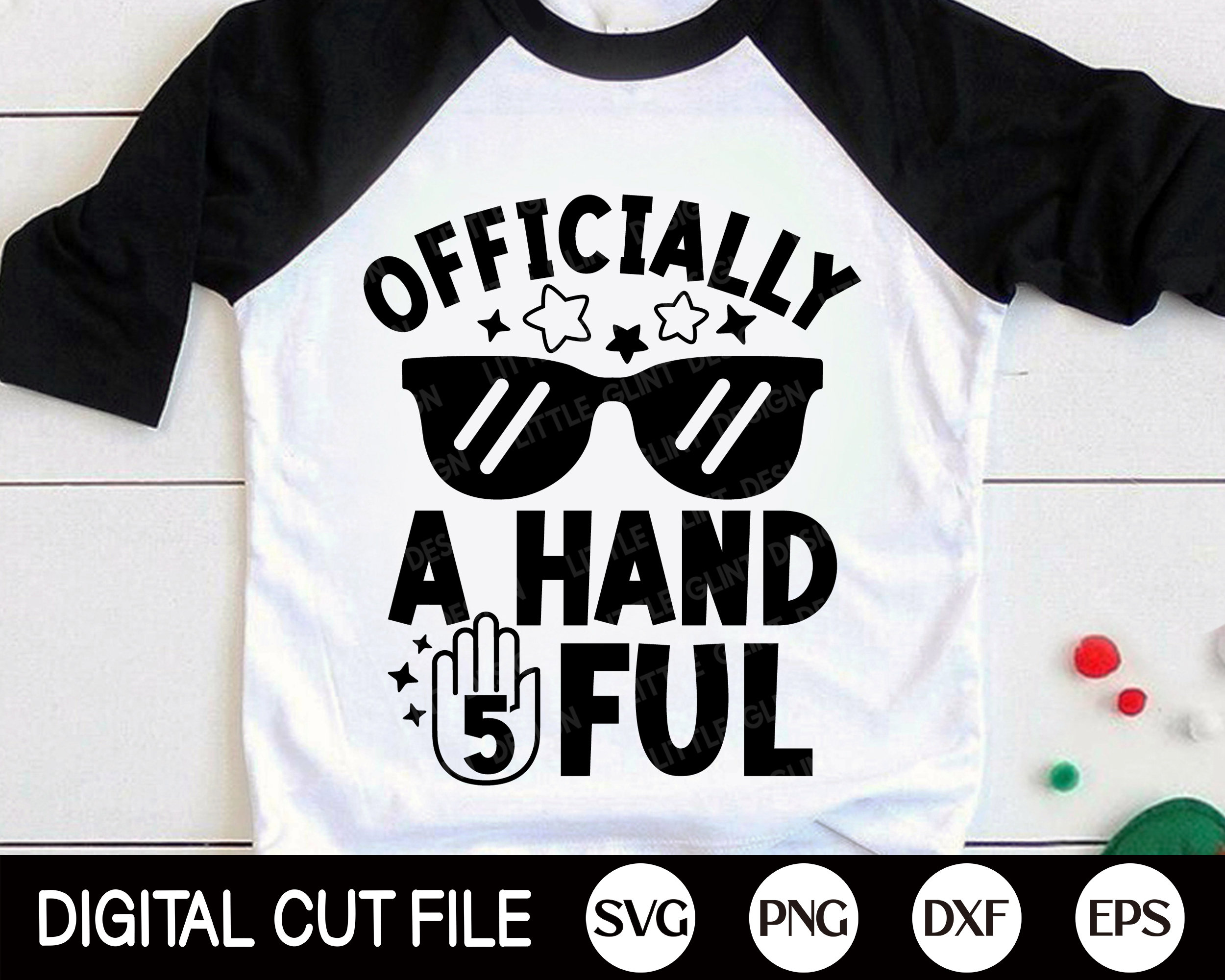 Officially a Handful Svg Fifth Birthday Svg 5th Birthday - Etsy