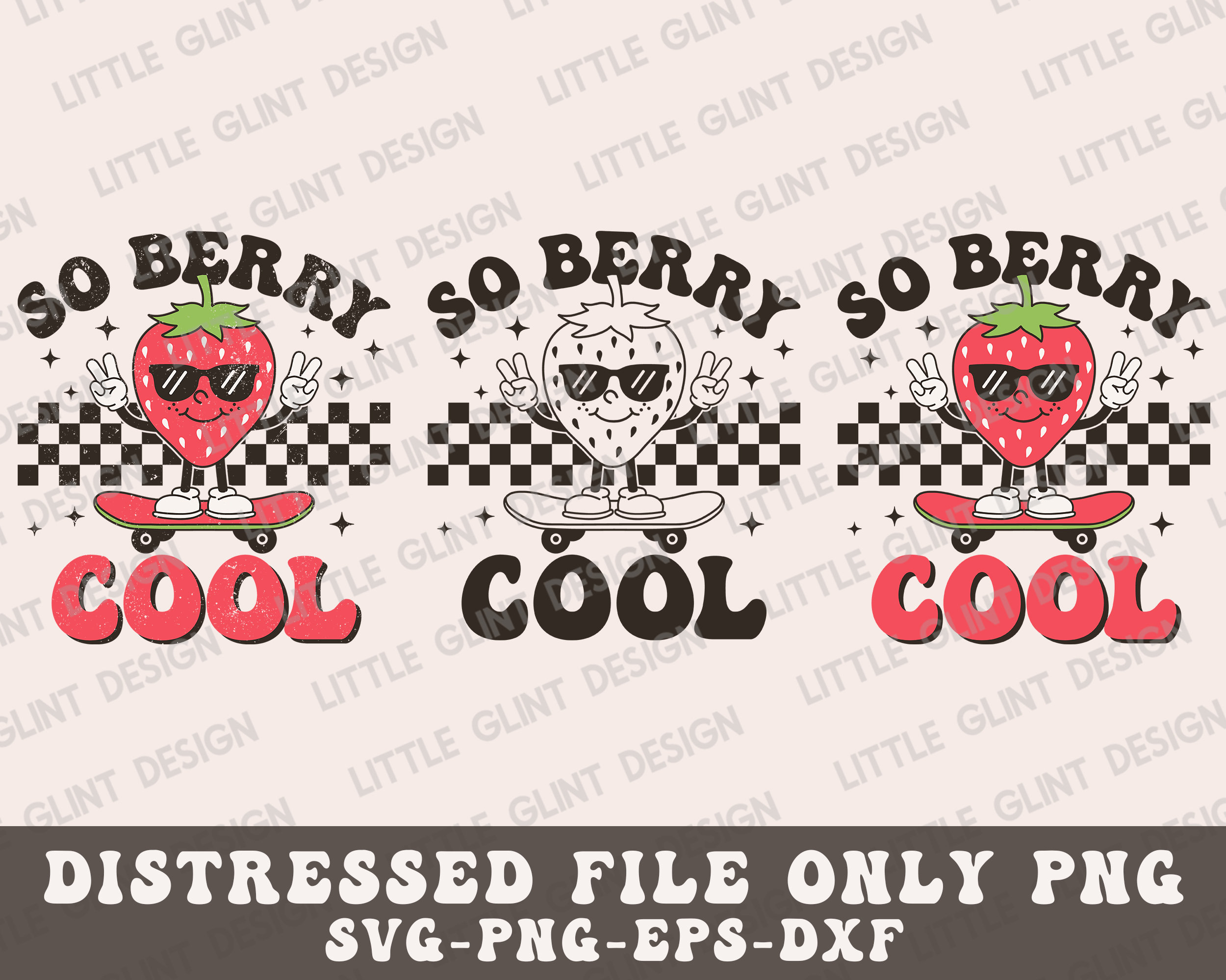 So Berry Cool SVG PNG, Retro Strawberry Png, Groovy Strawberry Season ...