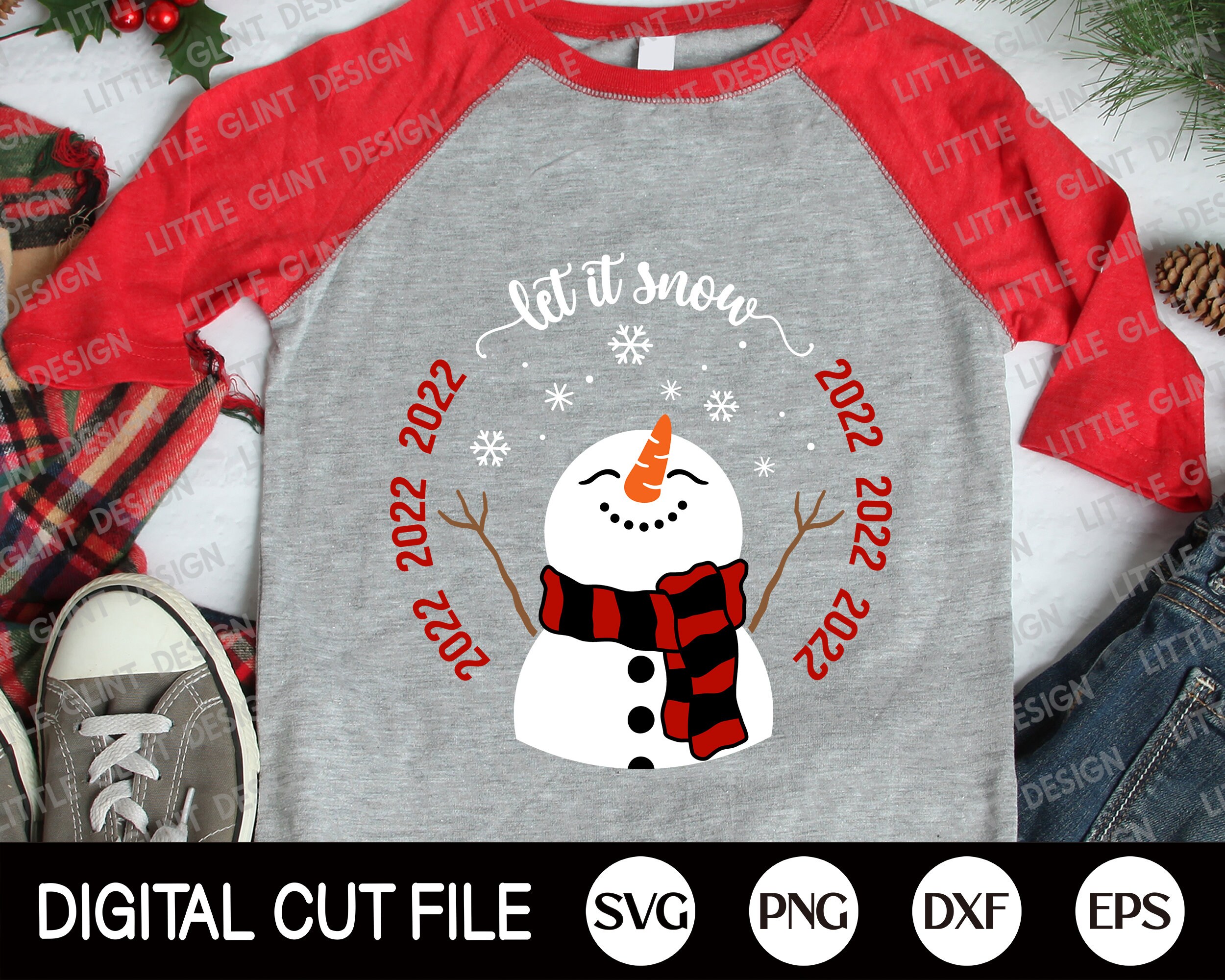 Let It Snow Snowman Svg Christmas Ornament Svg Winter Svg - Etsy