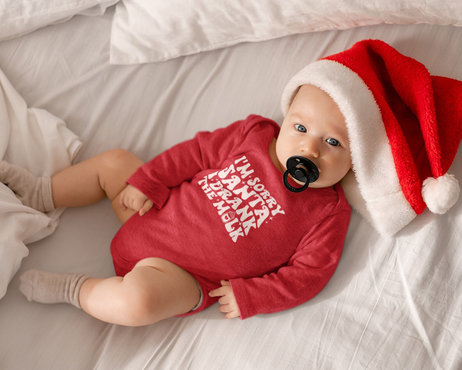 I'm Sorry Santa I Drank the Milk SVG, Baby Christmas Svg, Retro Newborn ...