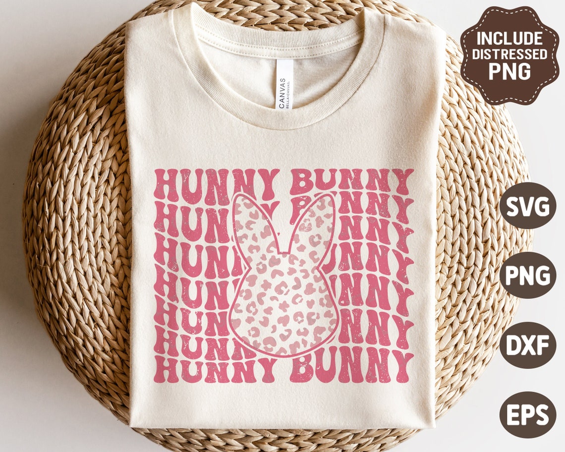 Hunny Bunny SVG Retro Easter SVG Distressed Bunny Png - Etsy