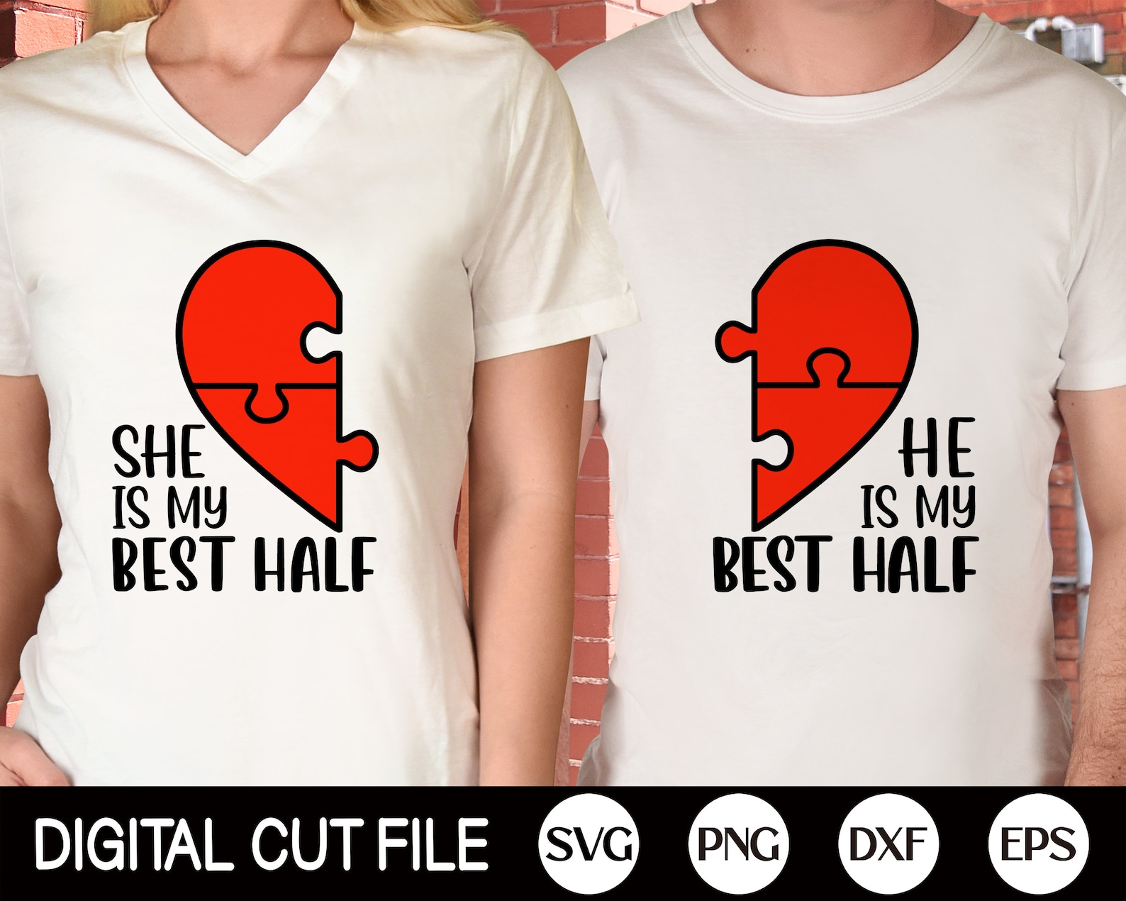 She is My Best Half SVG, Valentine Couple SVG, Valentine's Day Svg ...