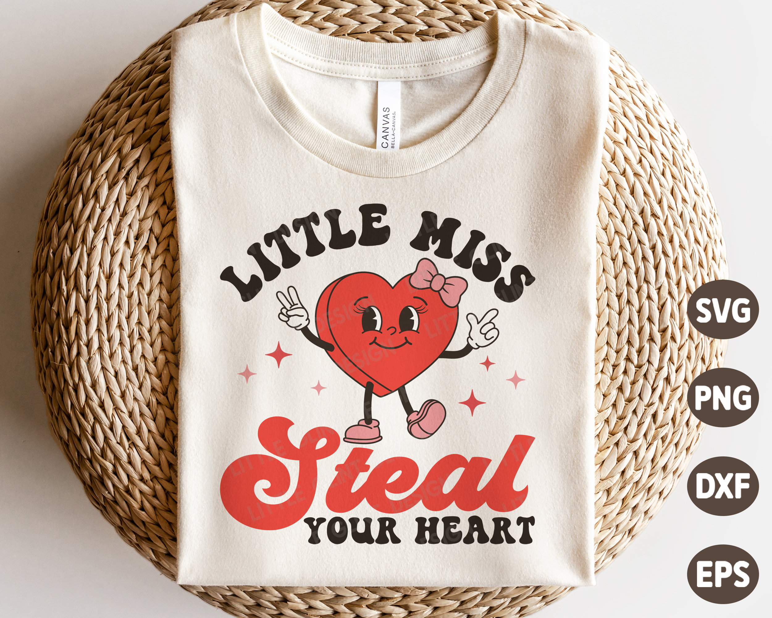 Little Miss Steal Your Heart SVG, Valentine SVG, Retro Valentines Day ...