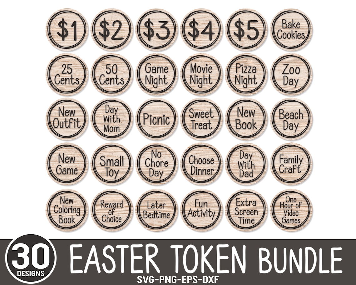 Redeemable Easter Token SVG Kids Easter Laser Files Easter - Etsy