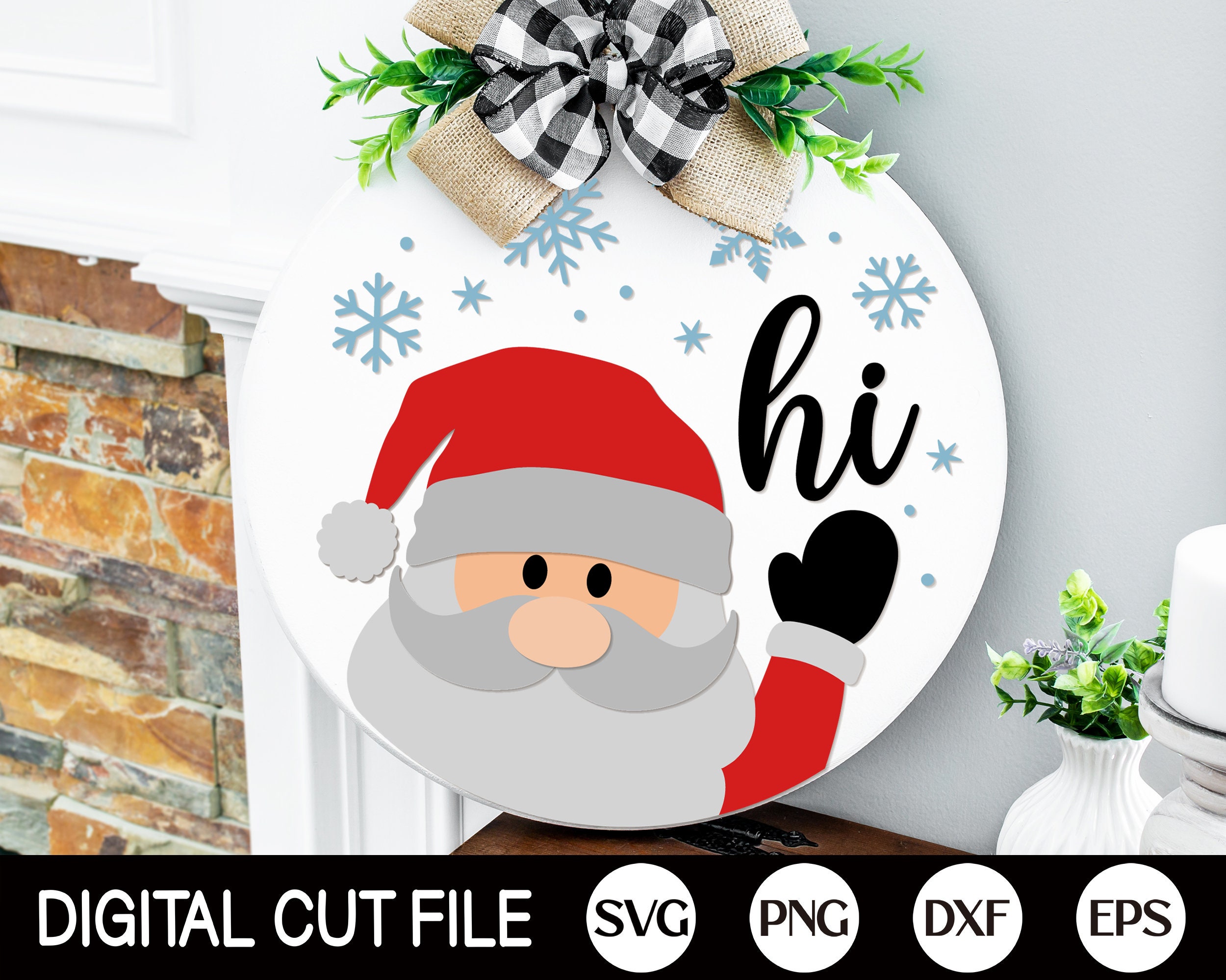 Christmas Santa Welcome Sign SVG Santa Door Hanger SVG Santa - Etsy