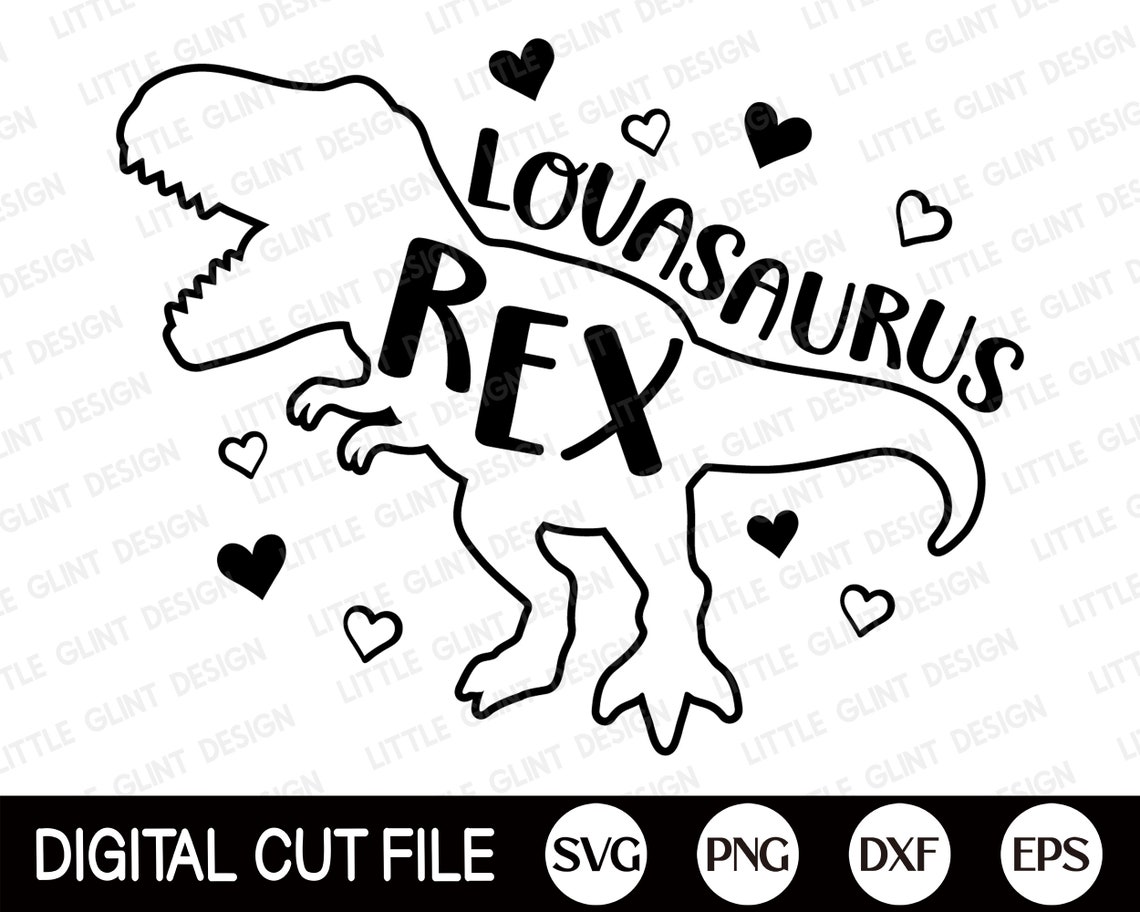Lovasaurus Rex SVG, Valentine Dinosaur SVG, Boy Valentine’s Day SVG, T ...