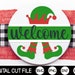 Elf Round Welcome Sign SVG, Christmas Door Hanger SVG, Elf Svg, Elf ...