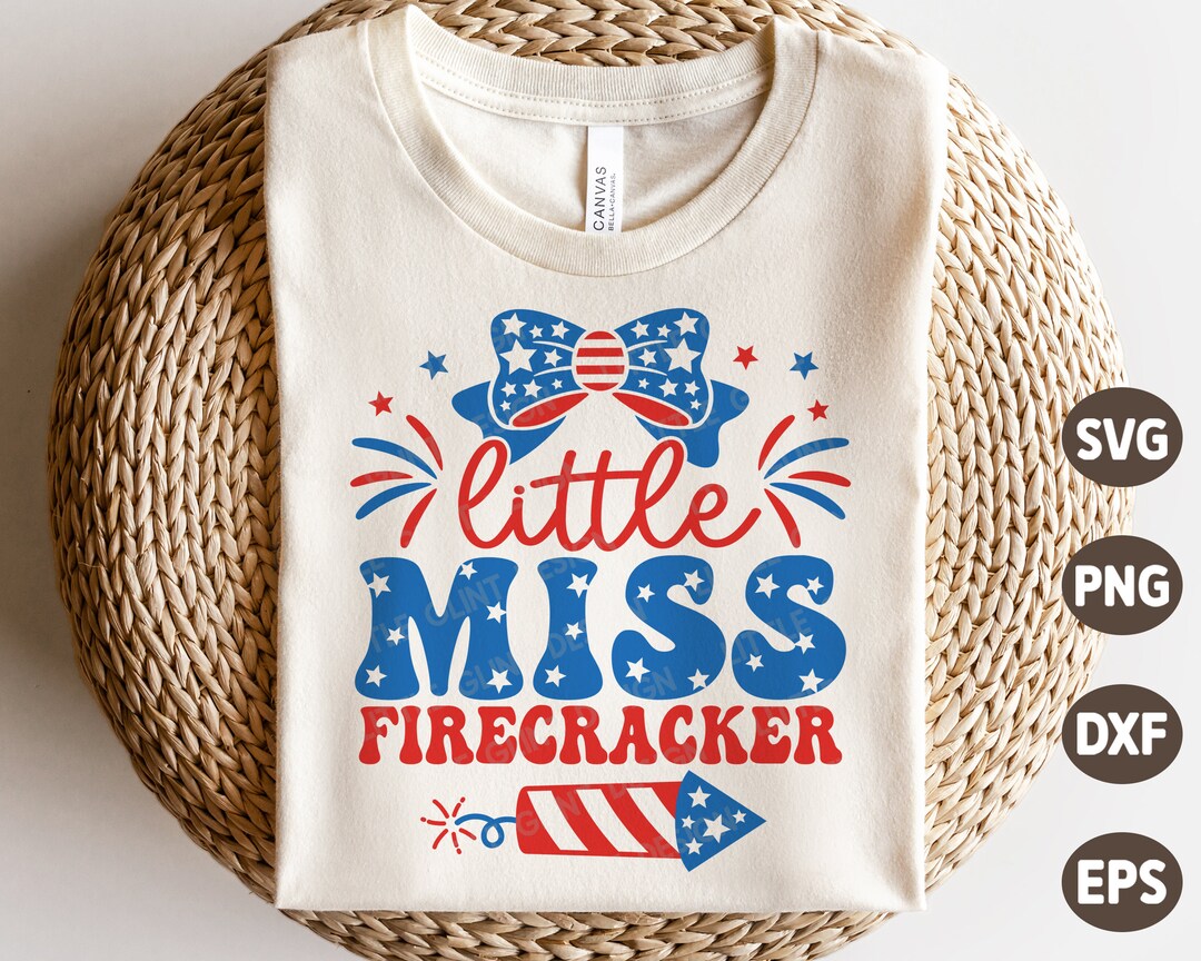 Little Miss Firecracker SVG PNG, Retro 4th of July Svg, Patriotic Svg ...