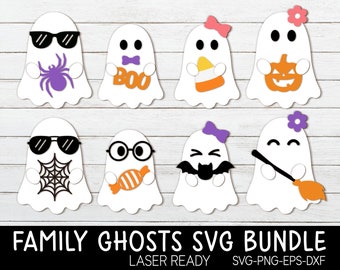 Halloween Ghost Family Sign SVG, Cute Ghosts Svg, Halloween Sign Svg ...