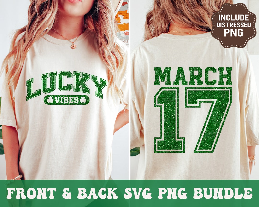 Lucky Vibes March 17 SVG, Varsity St Patricks Day SVG, Shamrock Png ...
