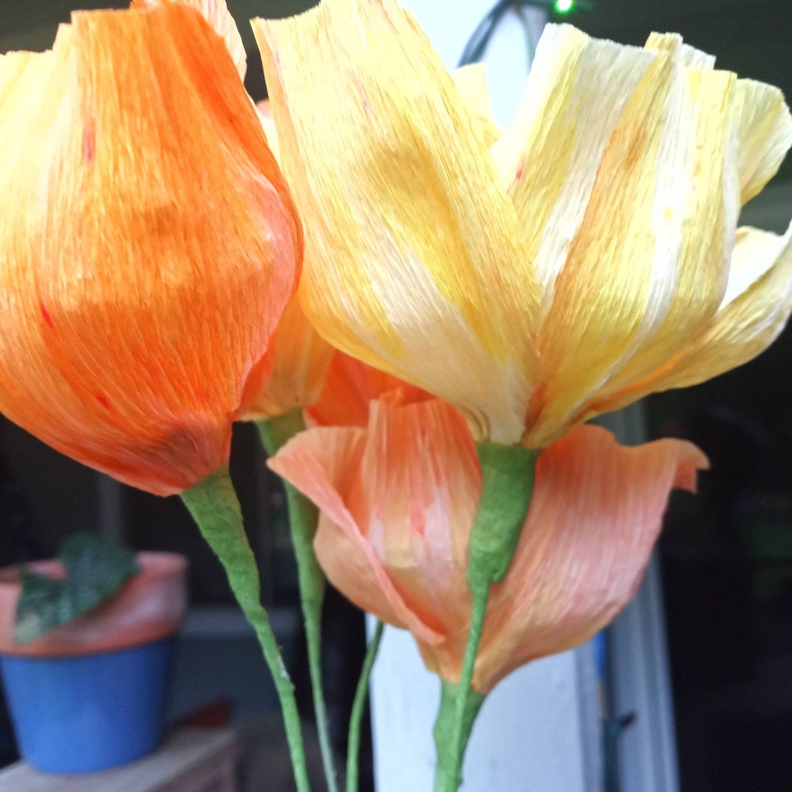 Single Crepe Paper Poppy Handmade Crepe Paper Made to Order Poppies ...