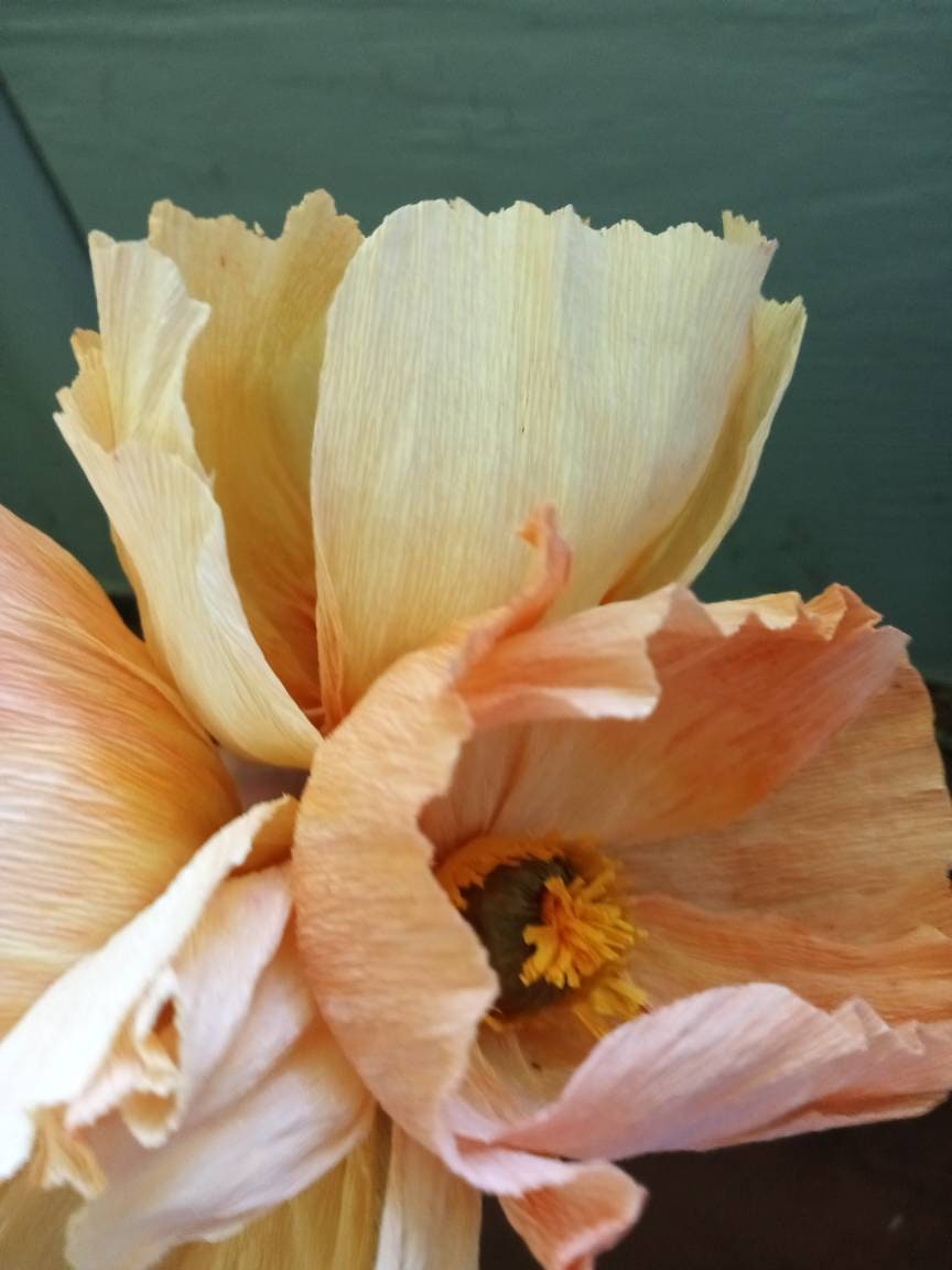Single Crepe Paper Poppy Handmade Crepe Paper Made to Order Poppies ...