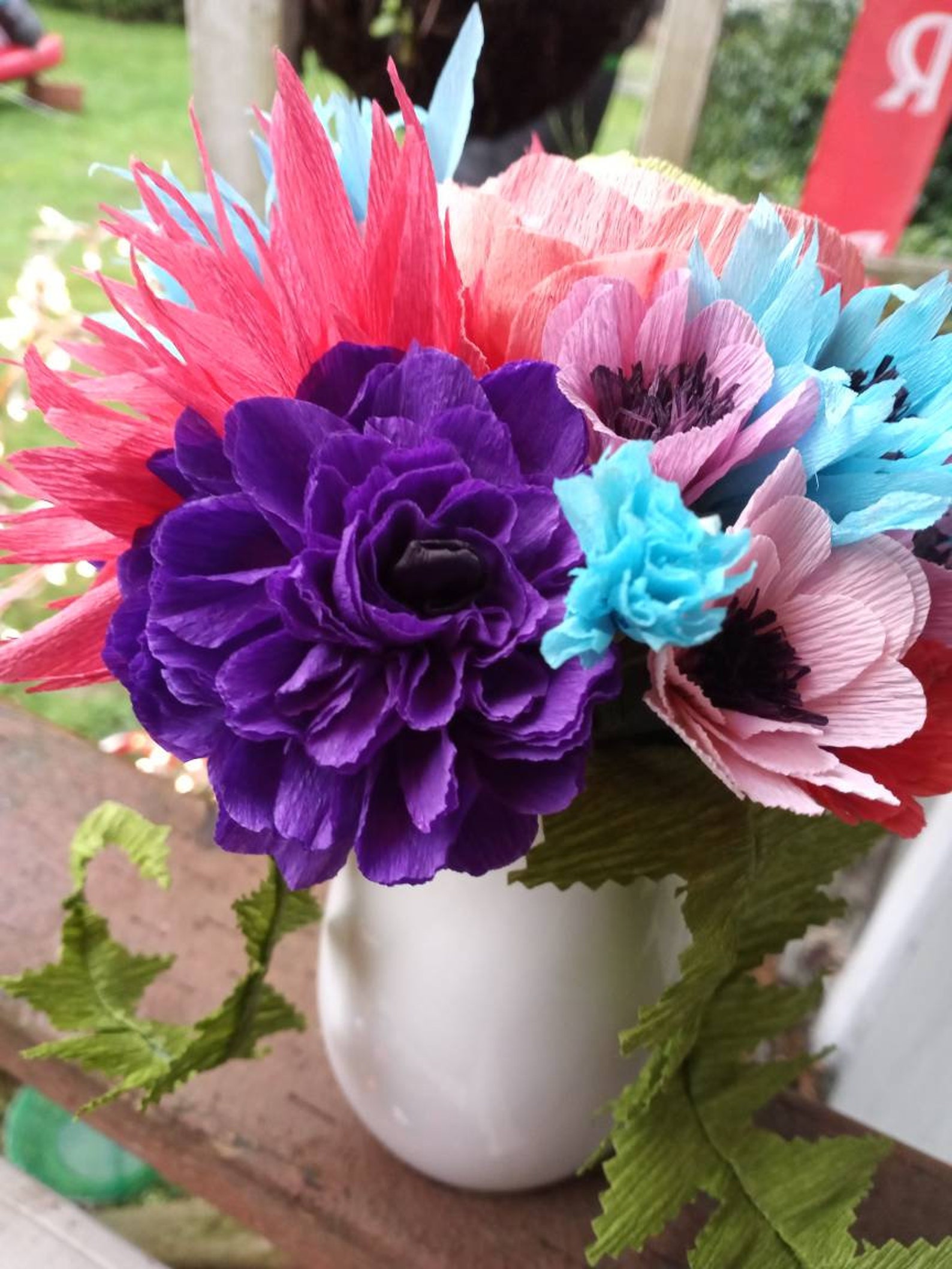 Mystery Paper Flower Arrangement |surprise Paper Flowers | Crepe Paper ...