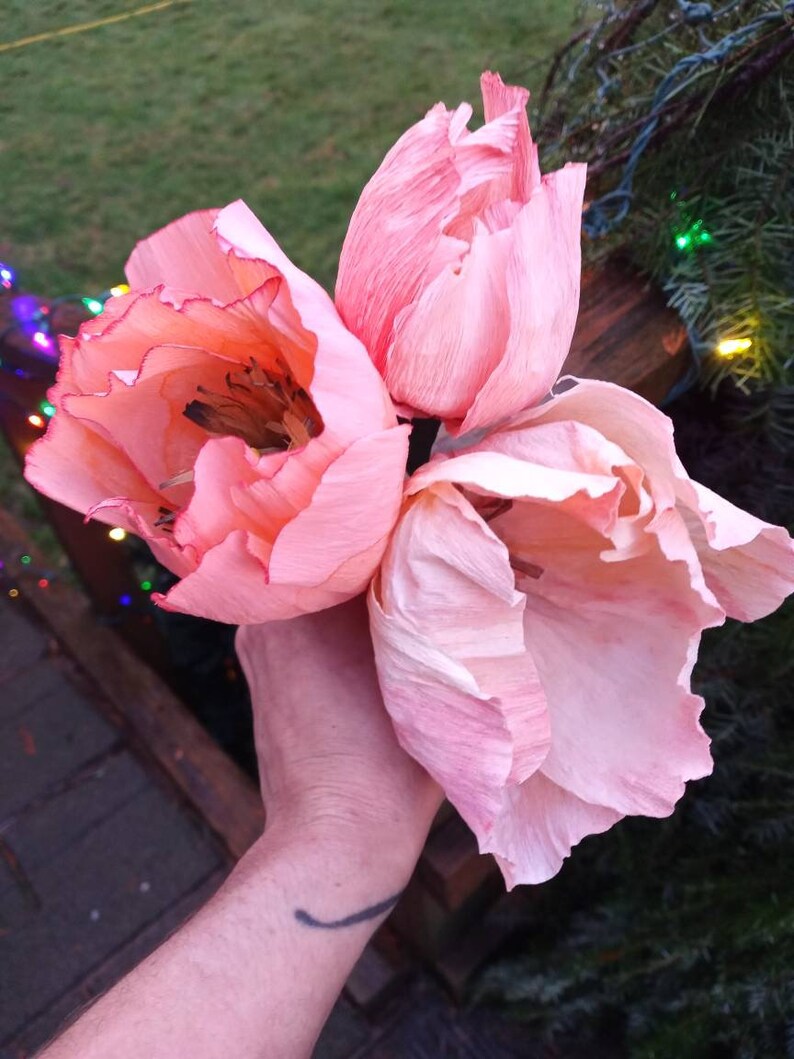 Single Crepe Paper Poppy- Handmade Crepe Paper- Made to Order Poppies ...