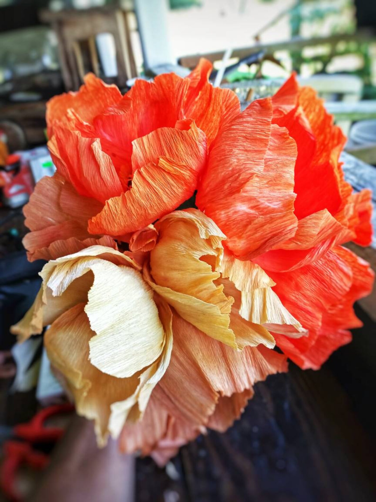 Single Crepe Paper Poppy- Handmade Crepe Paper- Made to Order Poppies ...
