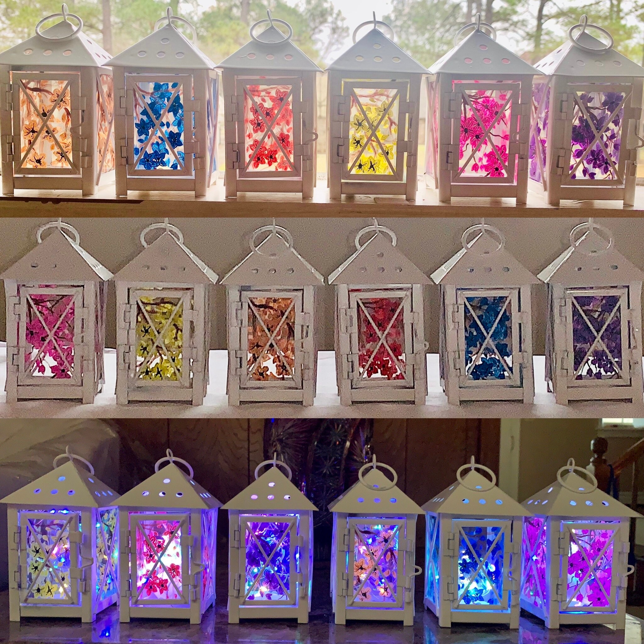 Free Shipping Set of 6 Beautiful One of a Kind Hand Painted Floral ...