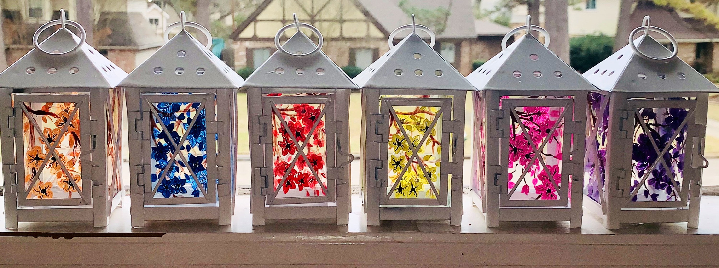 Free Shipping Set of 6 Beautiful One of a Kind Hand Painted Floral ...