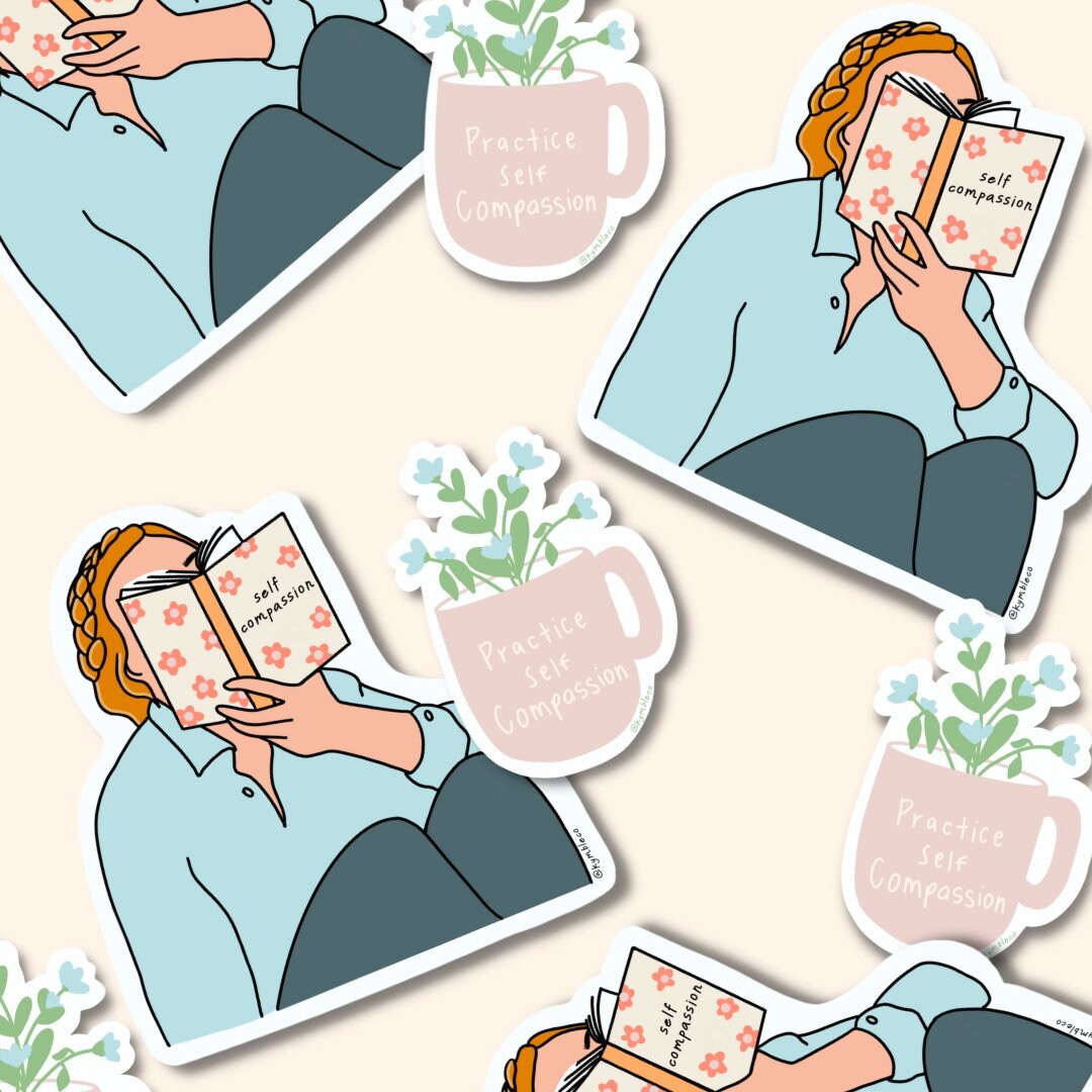 Self Compassion Stickers, Mental Health Stickers, Therapy Stickers ...