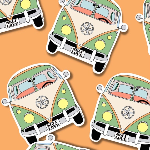 Cute Van Sticker Hippie Van Sticker Groovy Van Sticker - Etsy